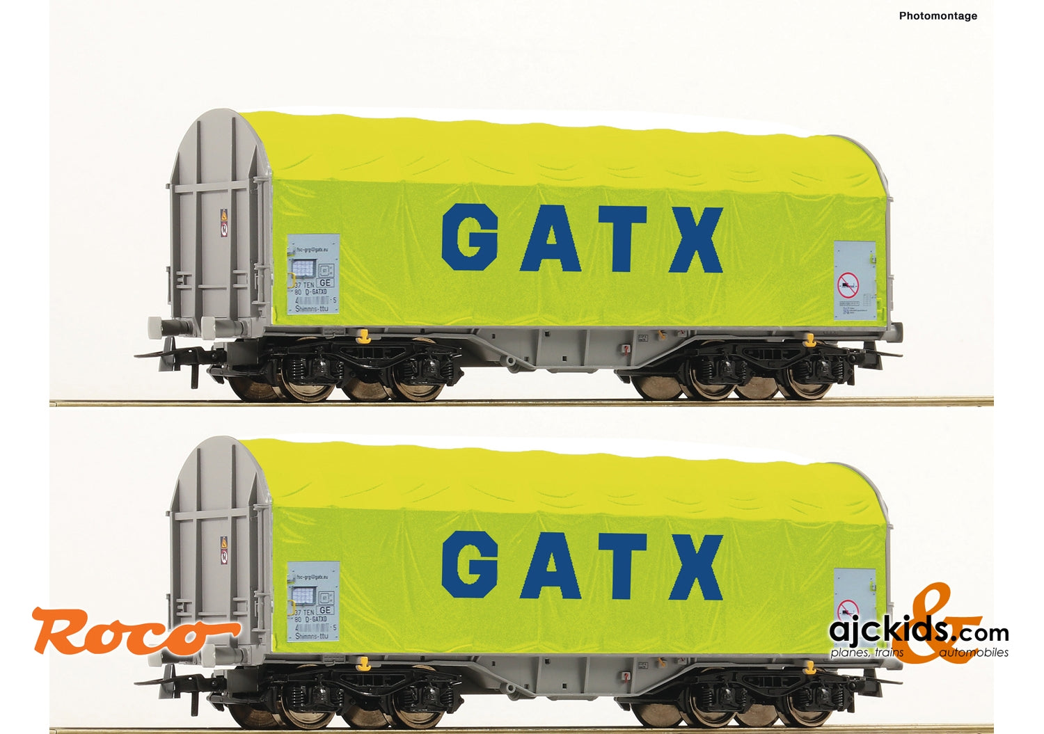 Roco 76055 - 2 piece set: Slide tarpaulin wagons at Ajckids.com