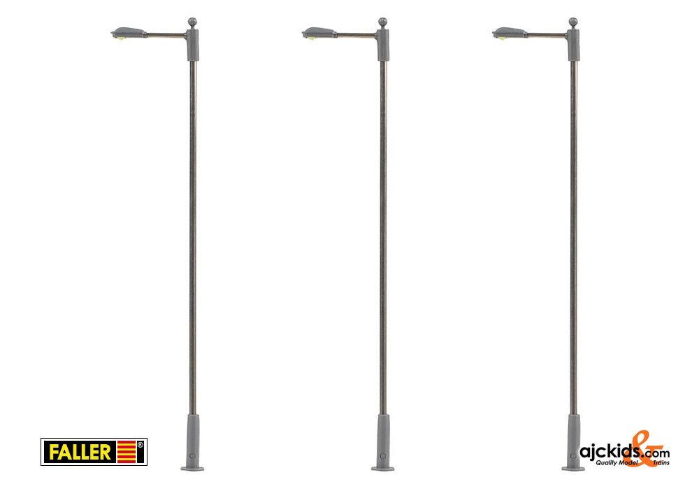 Faller 180102: LED Street light, pole-integrated lamp, 3 pcs. – Ajckids