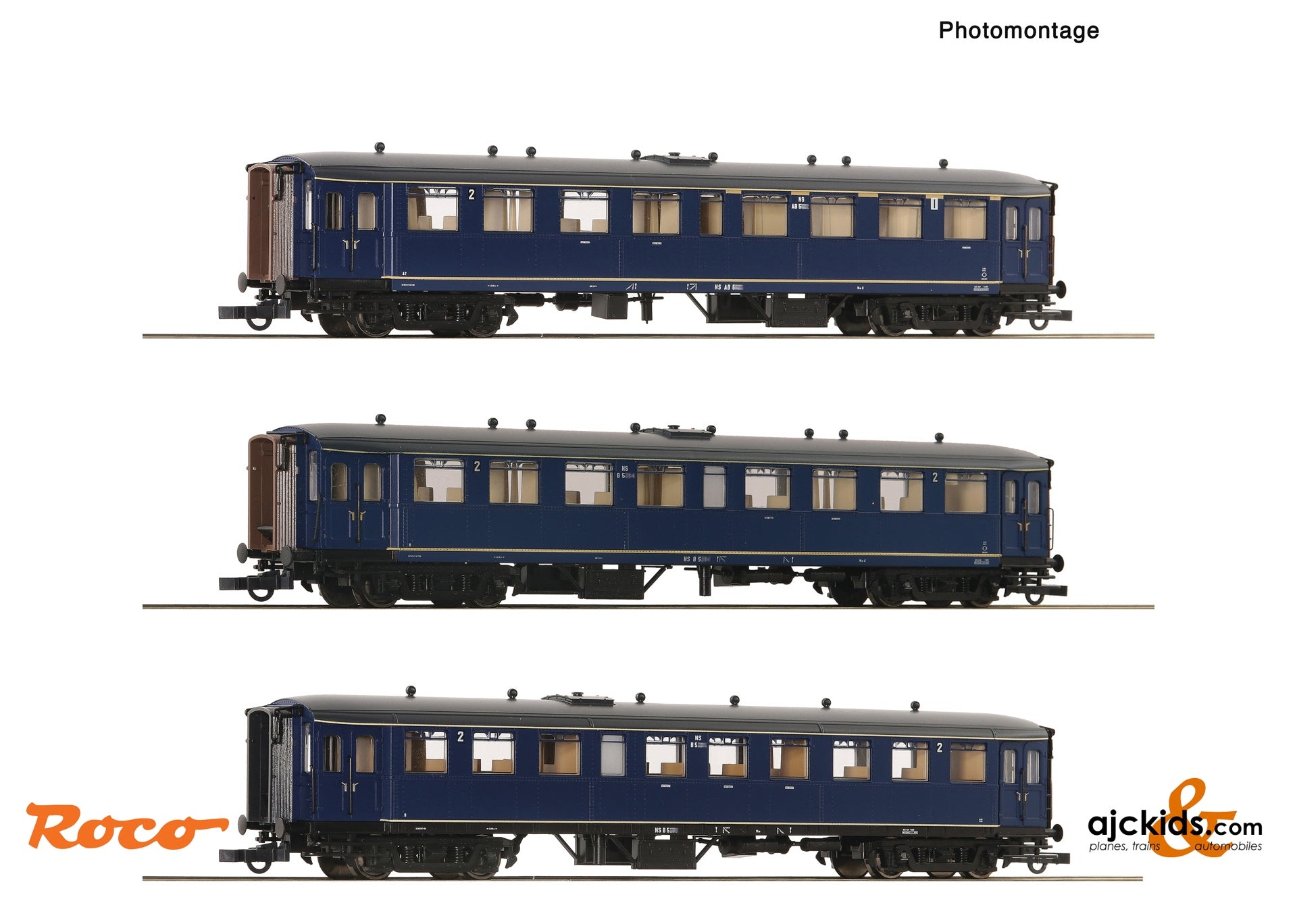 Roco 6200054 3 piece set: Coaches “Blokkendoos”, NS – Ajckids