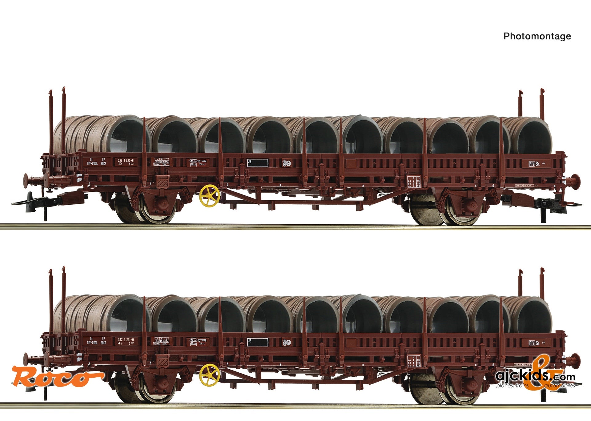 Roco 6600119 2-piece set: Swivel stake wagons, SNCF – Ajckids