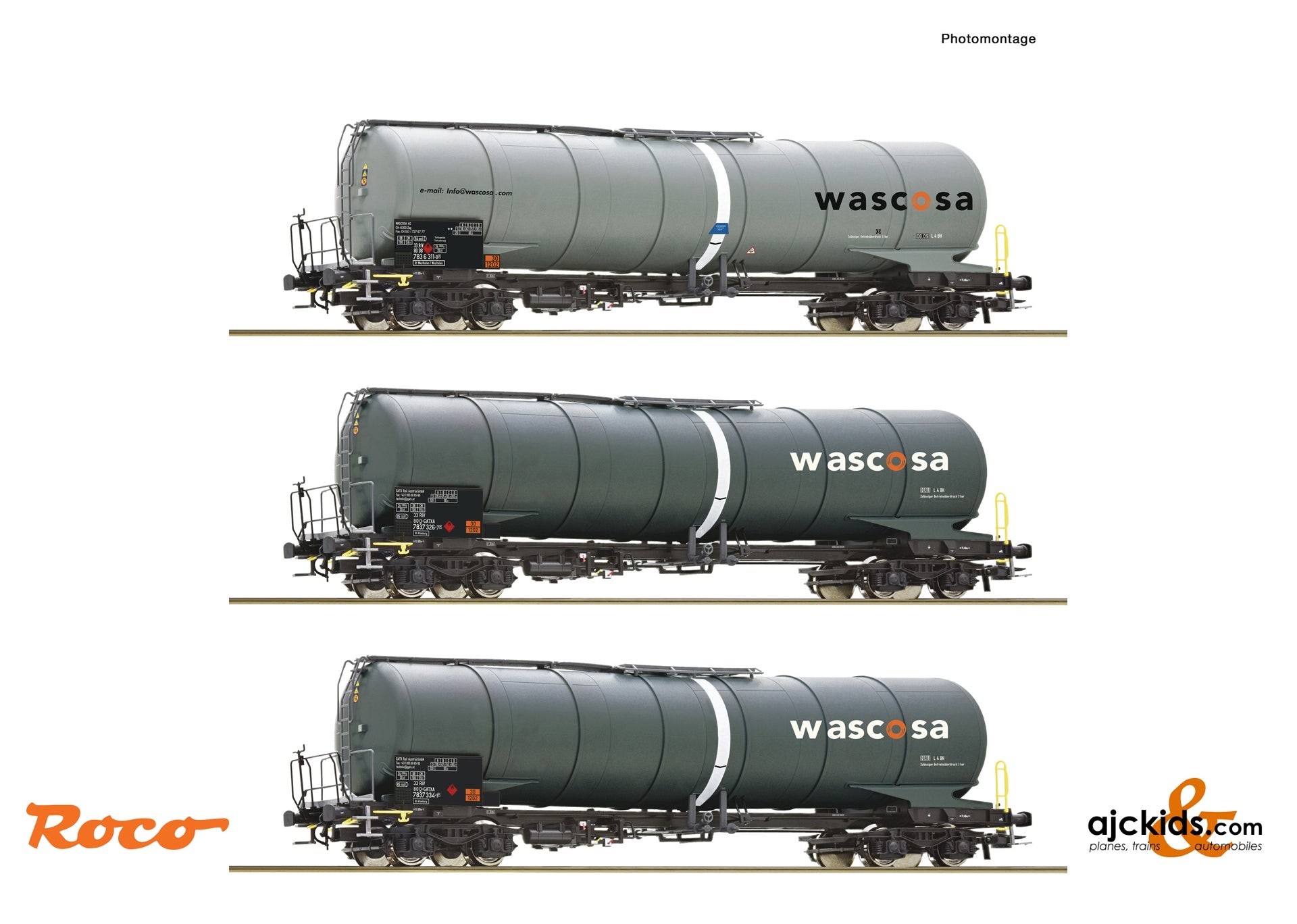 Roco 6600143 3 piece set: Tank wagons, Wascosa – Ajckids