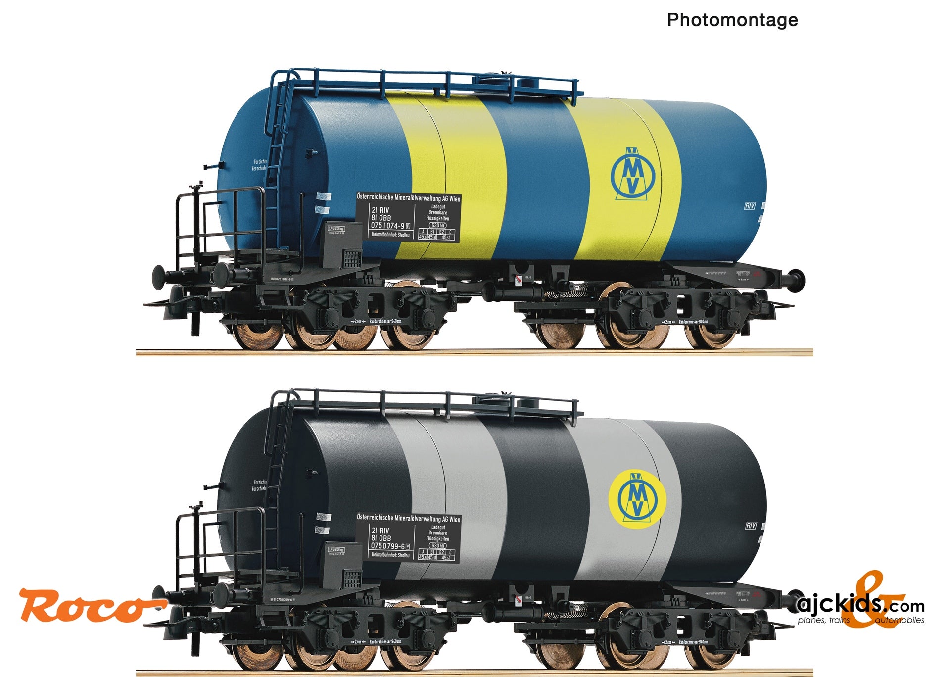 Roco 6600163 2 piece set: Tank wagons, ÖMV/ÖBB – Ajckids