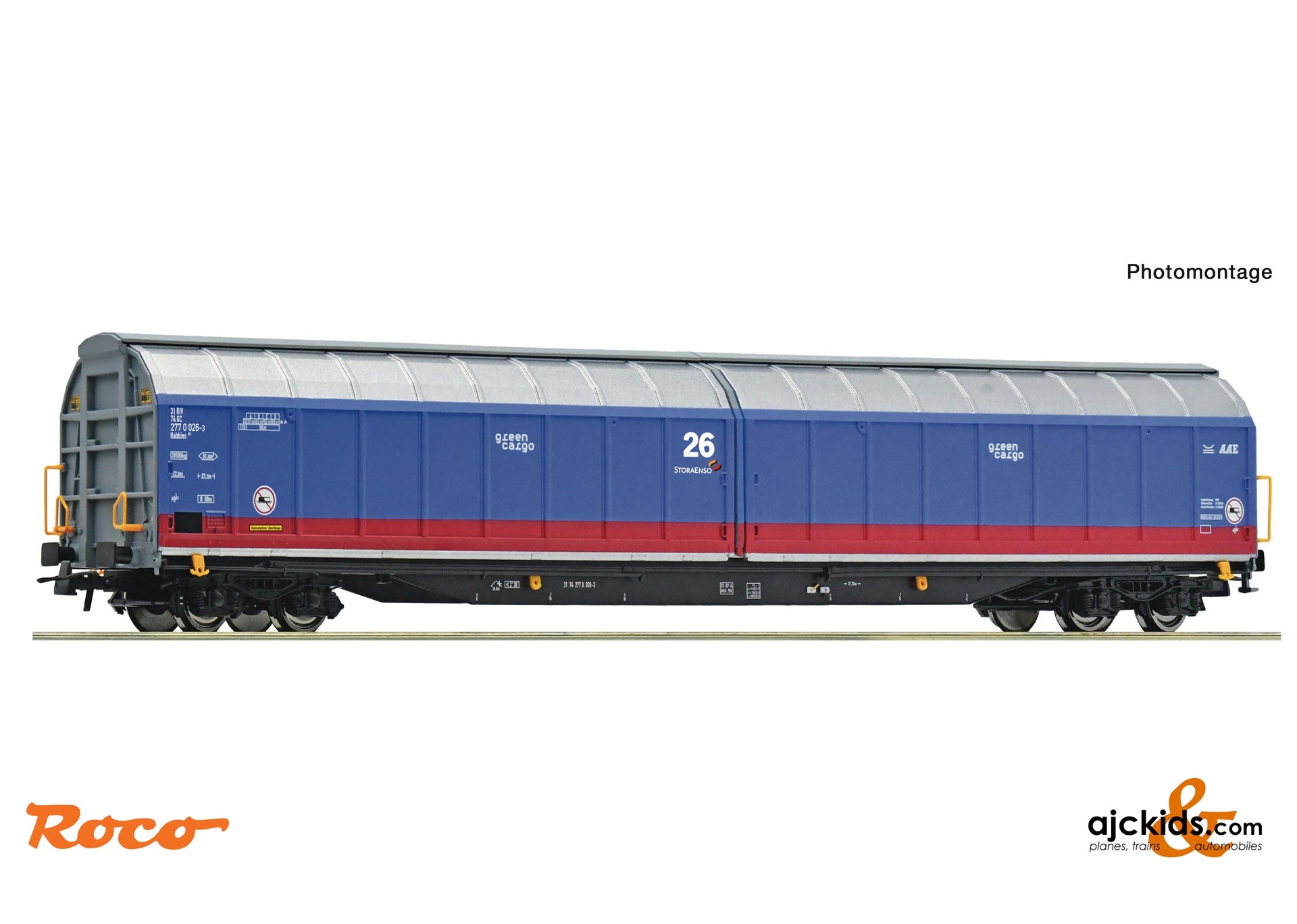 Roco 6600200 Sliding wall wagon, Green Cargo. – Ajckids