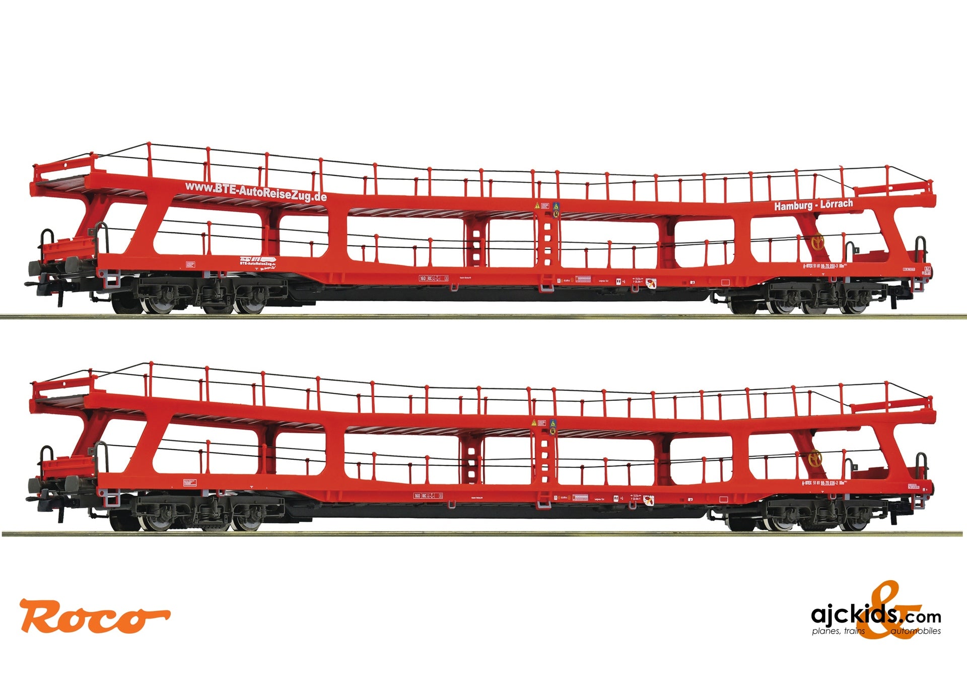 Roco 77047 2-piece set: Car transport wagons, BTE – Ajckids