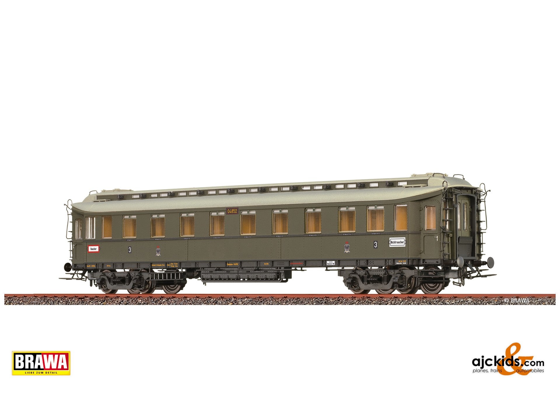 Brawa 45418 - Passenger Coach C4ü Pr 21 K.P.E.V., I EAN: 4012278454184 ...