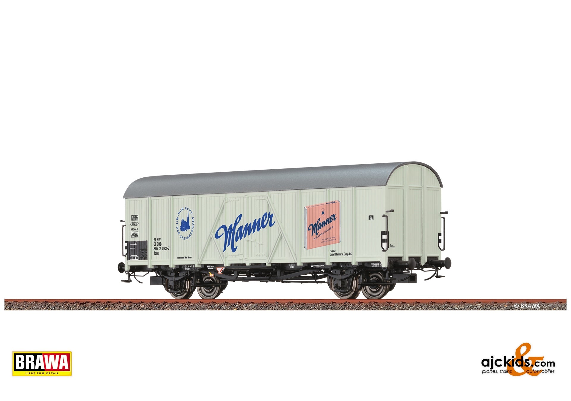 Brawa 47648 H0 Refrigerator Car Tnfhs38 "Manner" ÖBB – Ajckids