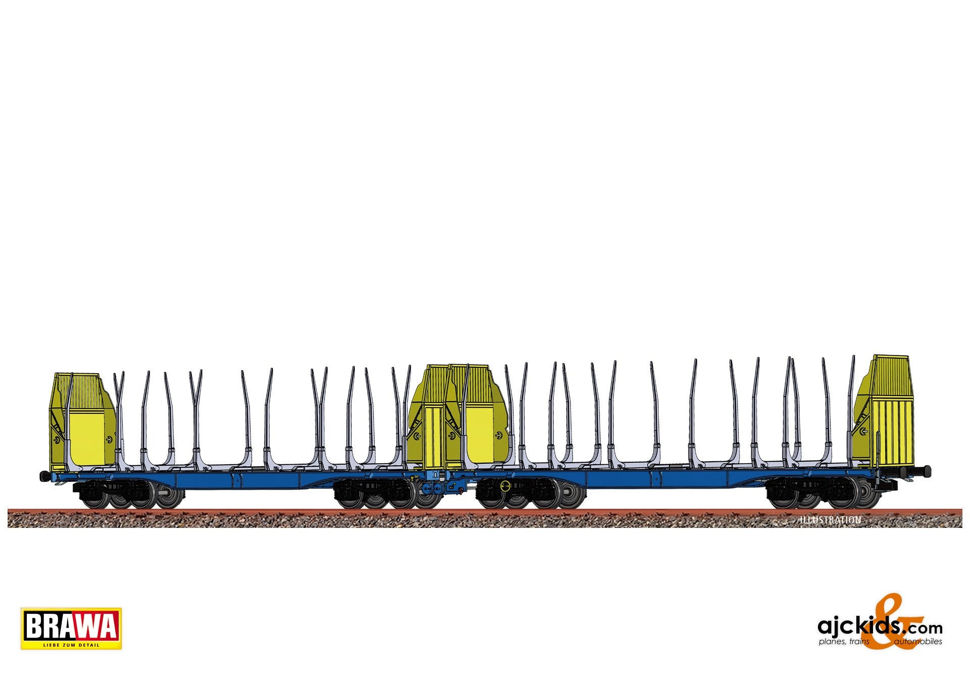 Brawa 50667 - Flat Car Sggmmrrs VTG, VI EAN: 4012278506678 – Ajckids