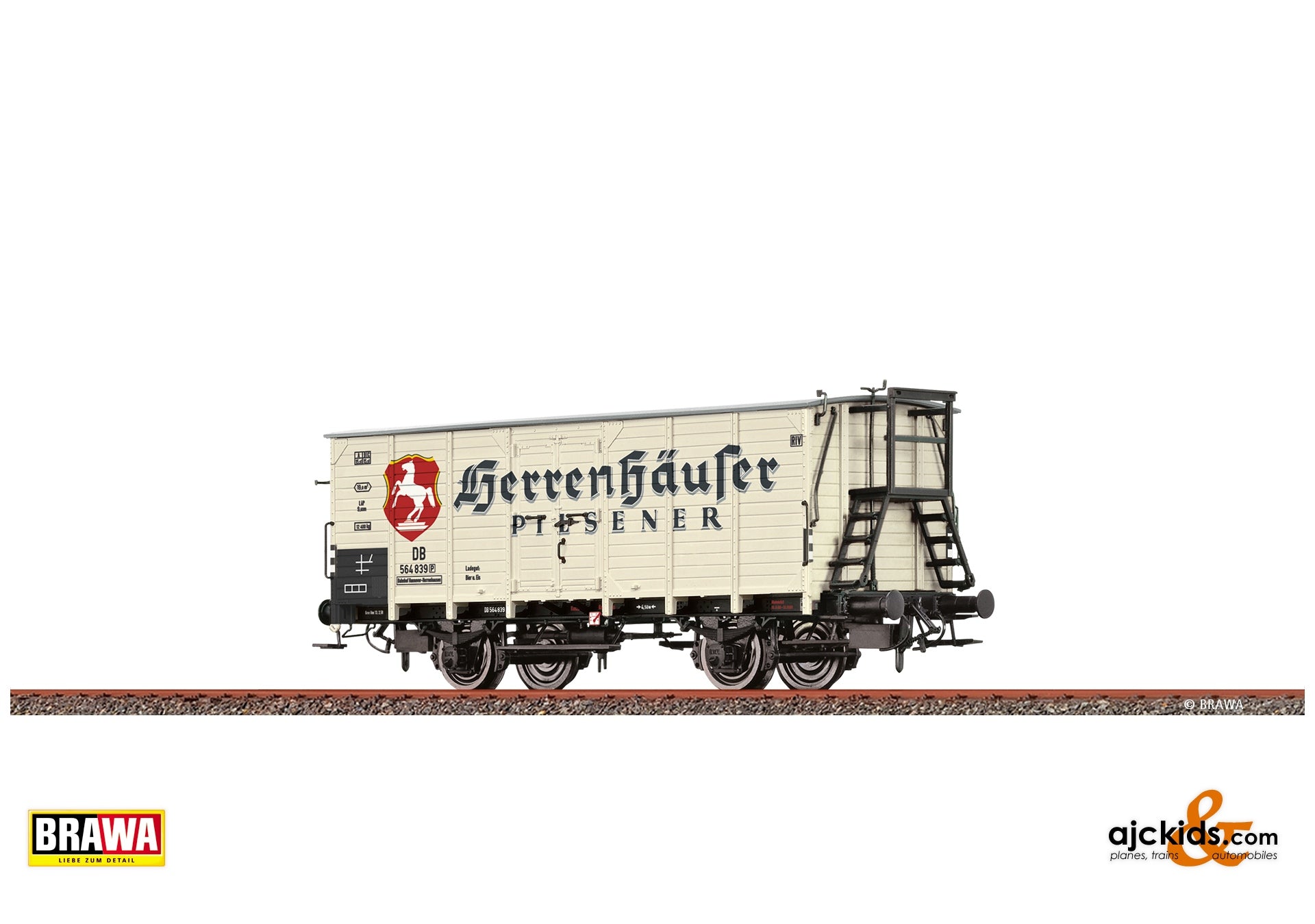 Brawa 50986 H0 Covered Freight Car G10 "Herrenhäuser" DB – Ajckids