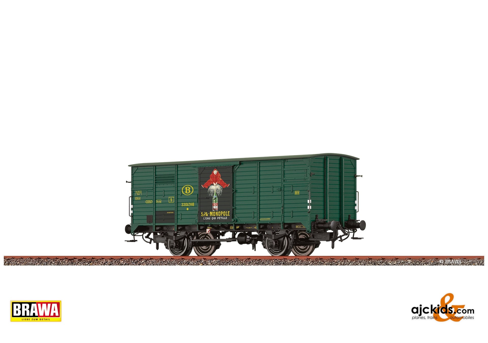 Brawa 50995 H0 Covered Freight Car "SPA Monopole" SNCB – Ajckids