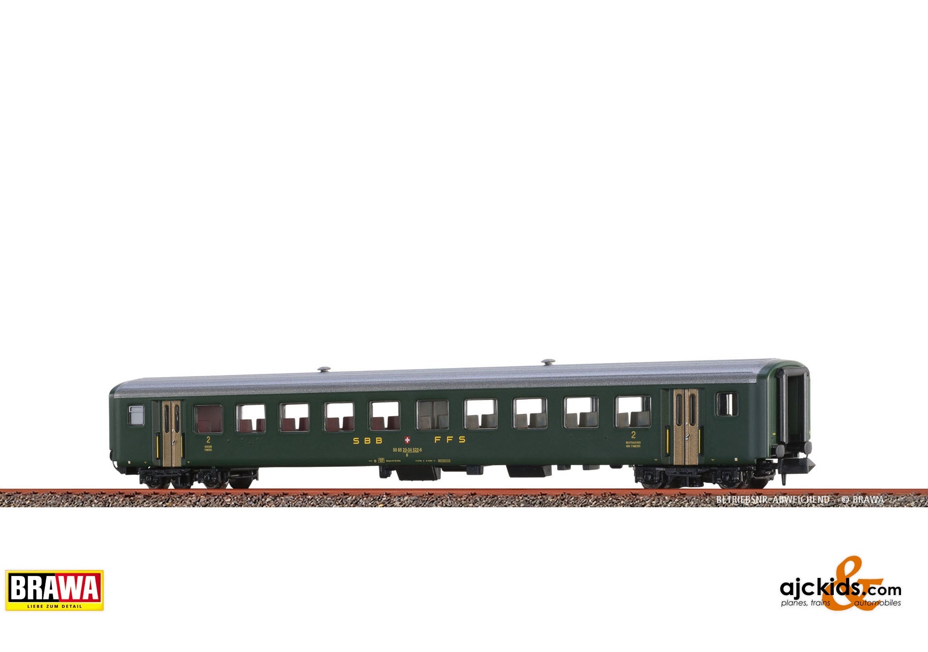 The Brawa Passenger Coach B EWII SBB, Era III 58.80 at Ajckids.com