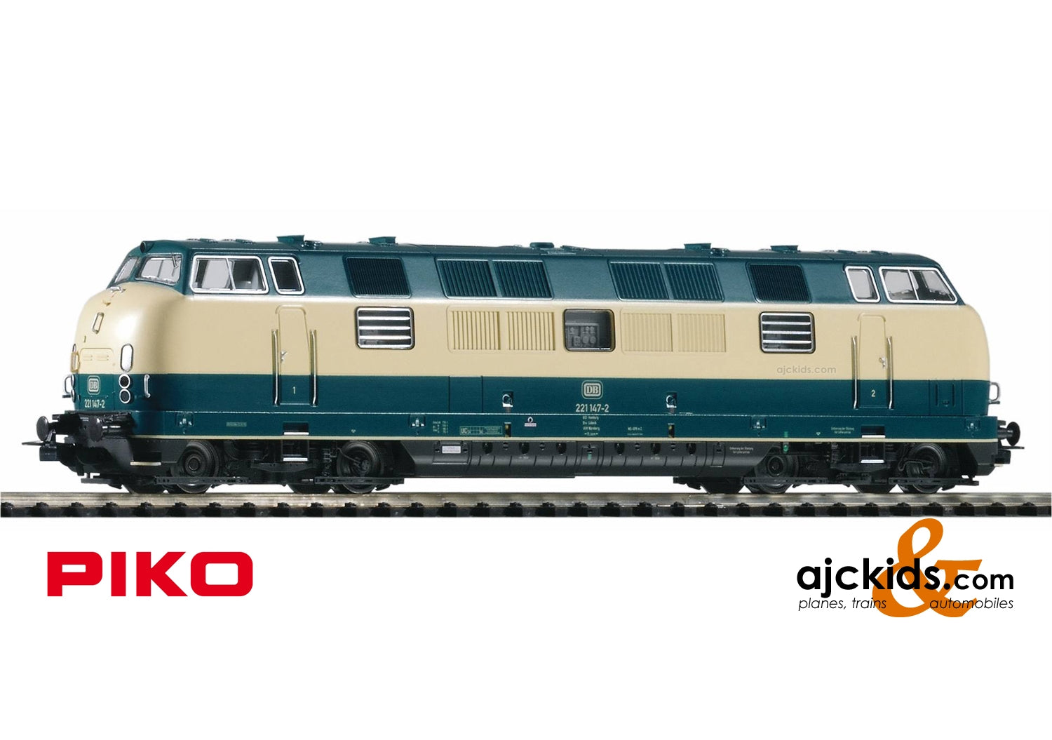 Piko 52602 at Ajckids.com, BR 221 Diesel Locomotive DB IV Blue-Beige