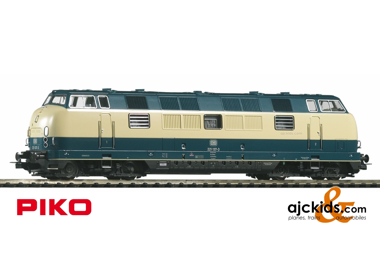 Piko 52604 at Ajckids.com, BR 221 Diesel Locomotive DB IV Blue-Beige Sound