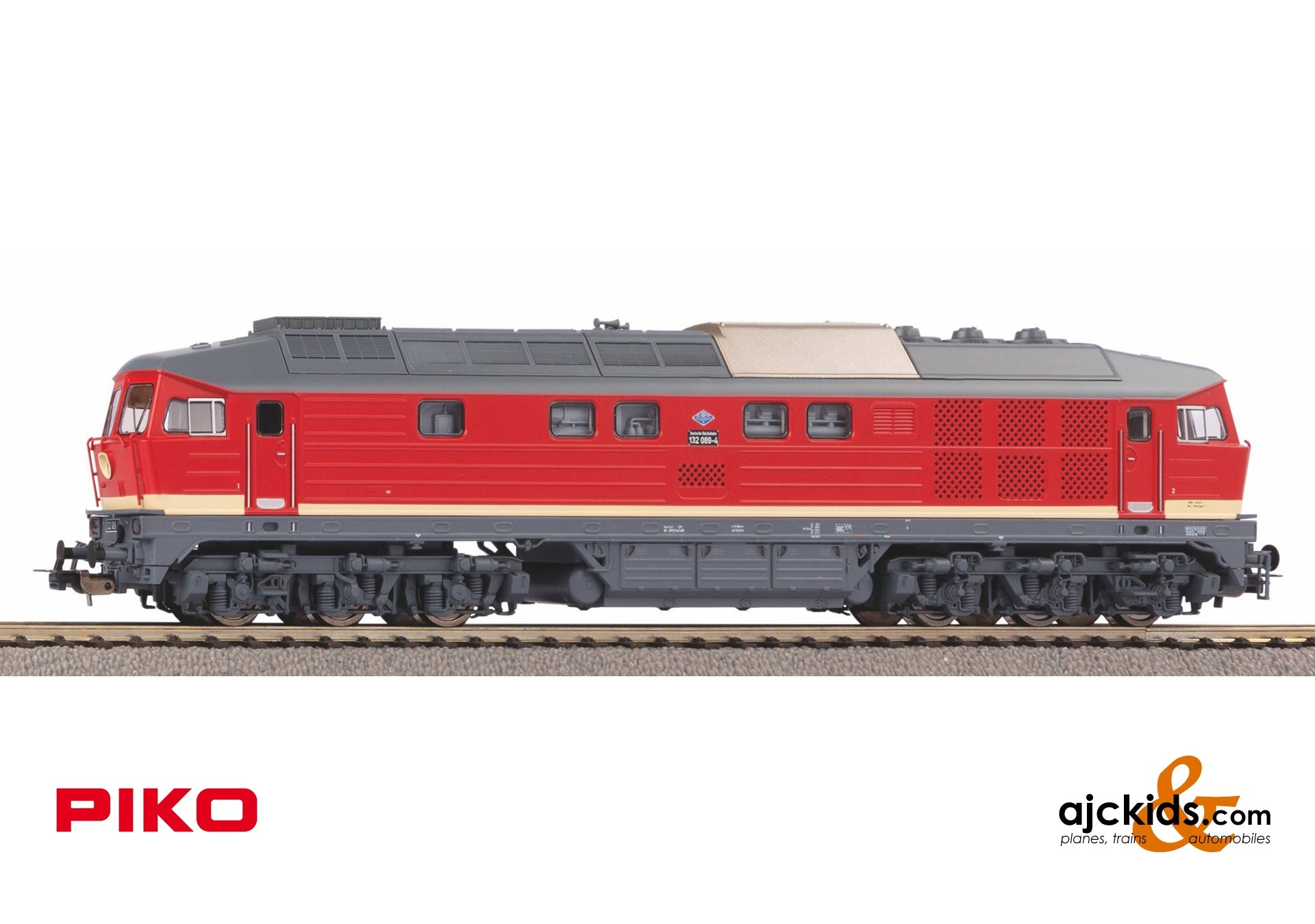 Piko 52910 at Ajckids.com, BR 132 Diesel Locomotive w/thin stripes DR IV