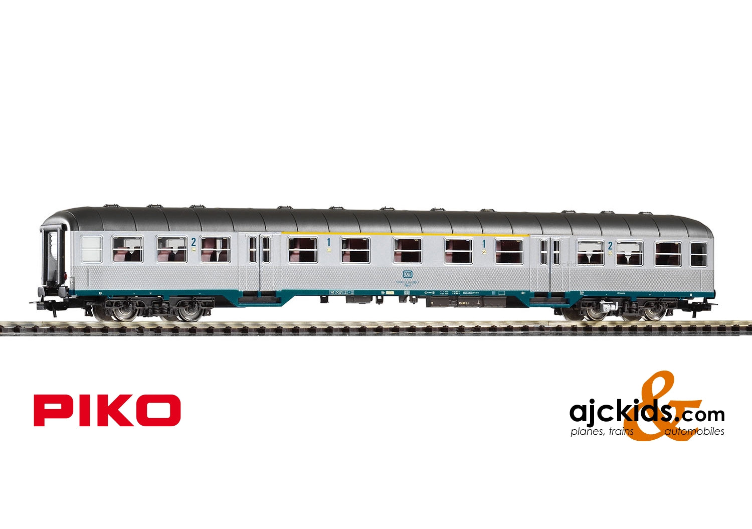 Piko 57654 at Ajckids.com, Silver Coin Coach 2nd Cl. DB IV Beige/Blue