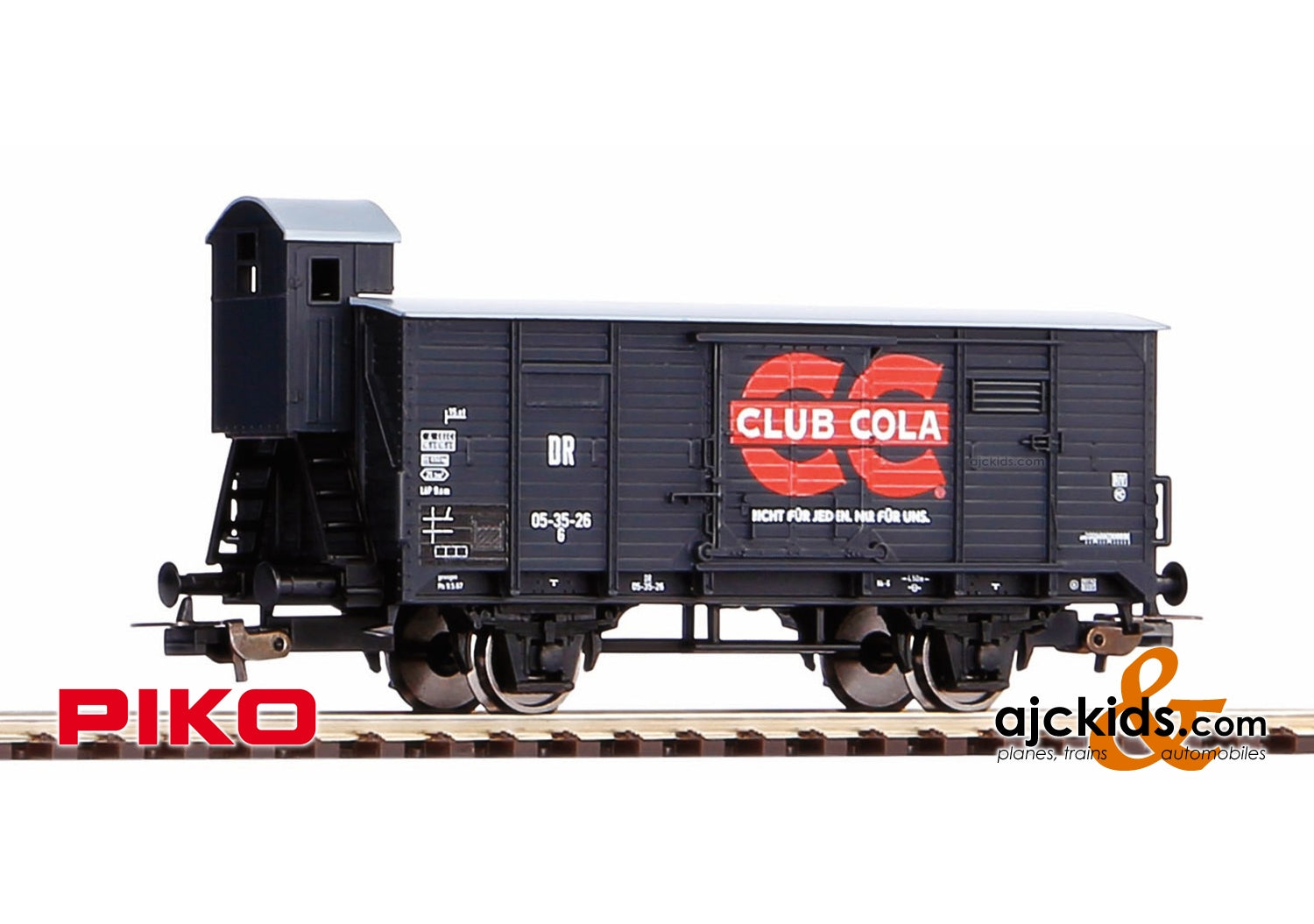 Piko 58924 at Ajckids.com, G02 Boxcar w/Brake Cab Club Cola DR III