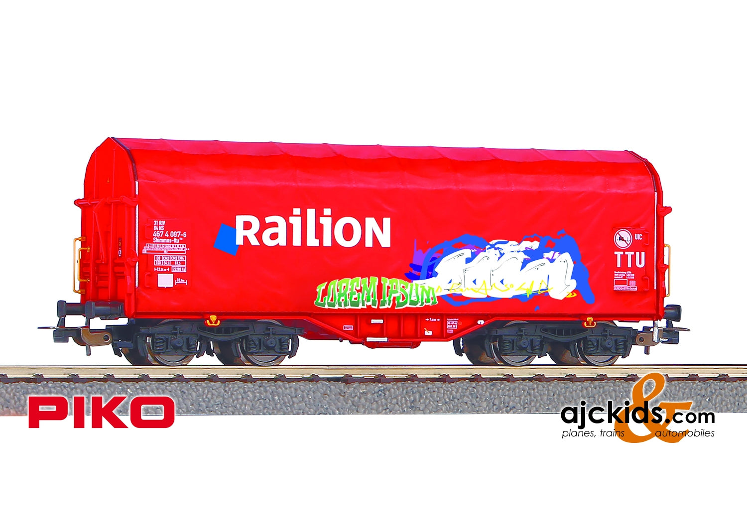 Piko 58981 at Ajckids.com, Schiebeplanenwagen Railion NS mit Graffiti V