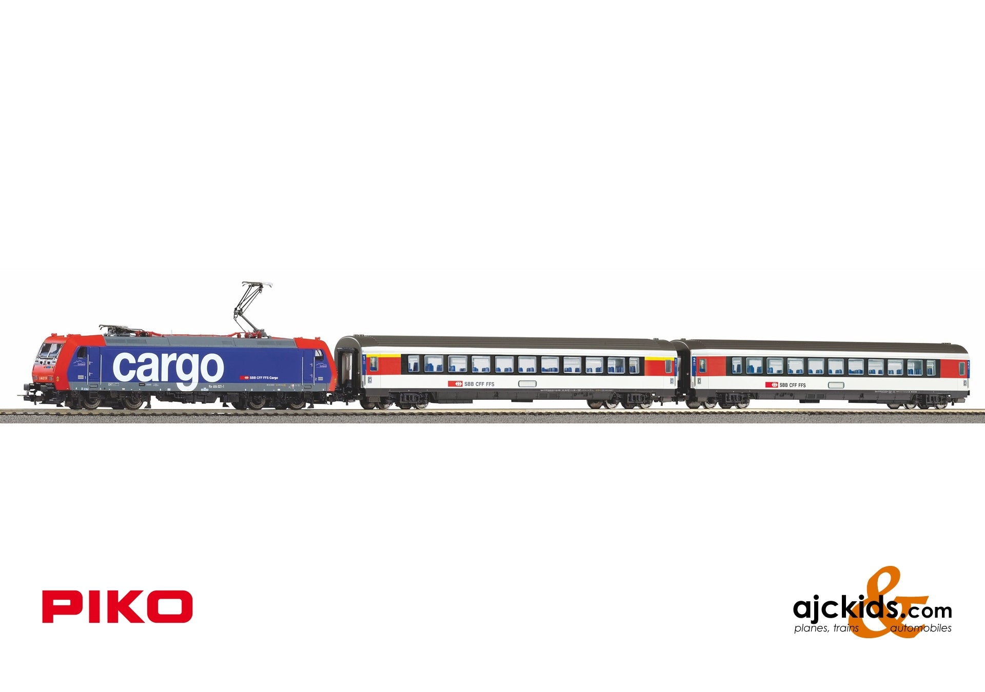 Piko 59107: Roadbed PSC wlan Start Set SBB EC Re 484 w/2 Cars VI – Ajckids