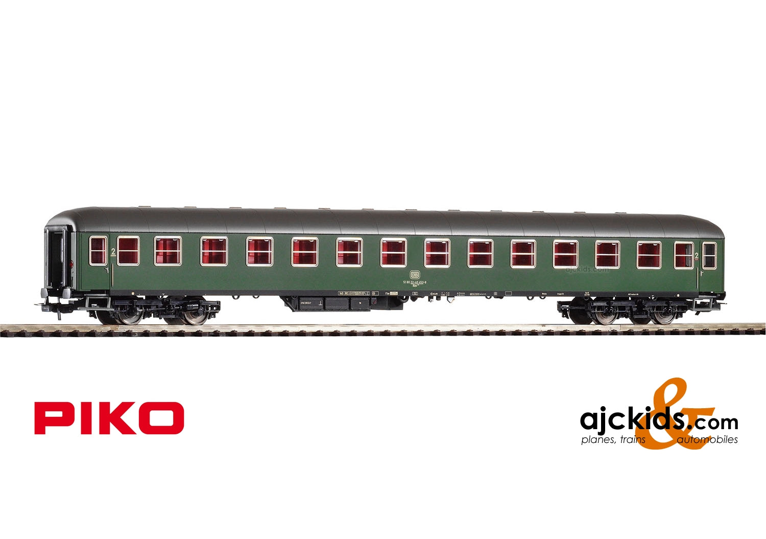 Piko 59622 at Ajckids.com, Passenger Car 2nd Cl. Bm232 DB IV Green