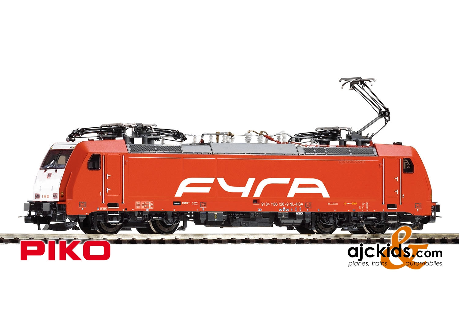 Piko 59955 at Ajckids.com, BR 186 Electric Locomotive w/4 Pans FYRA VI Red