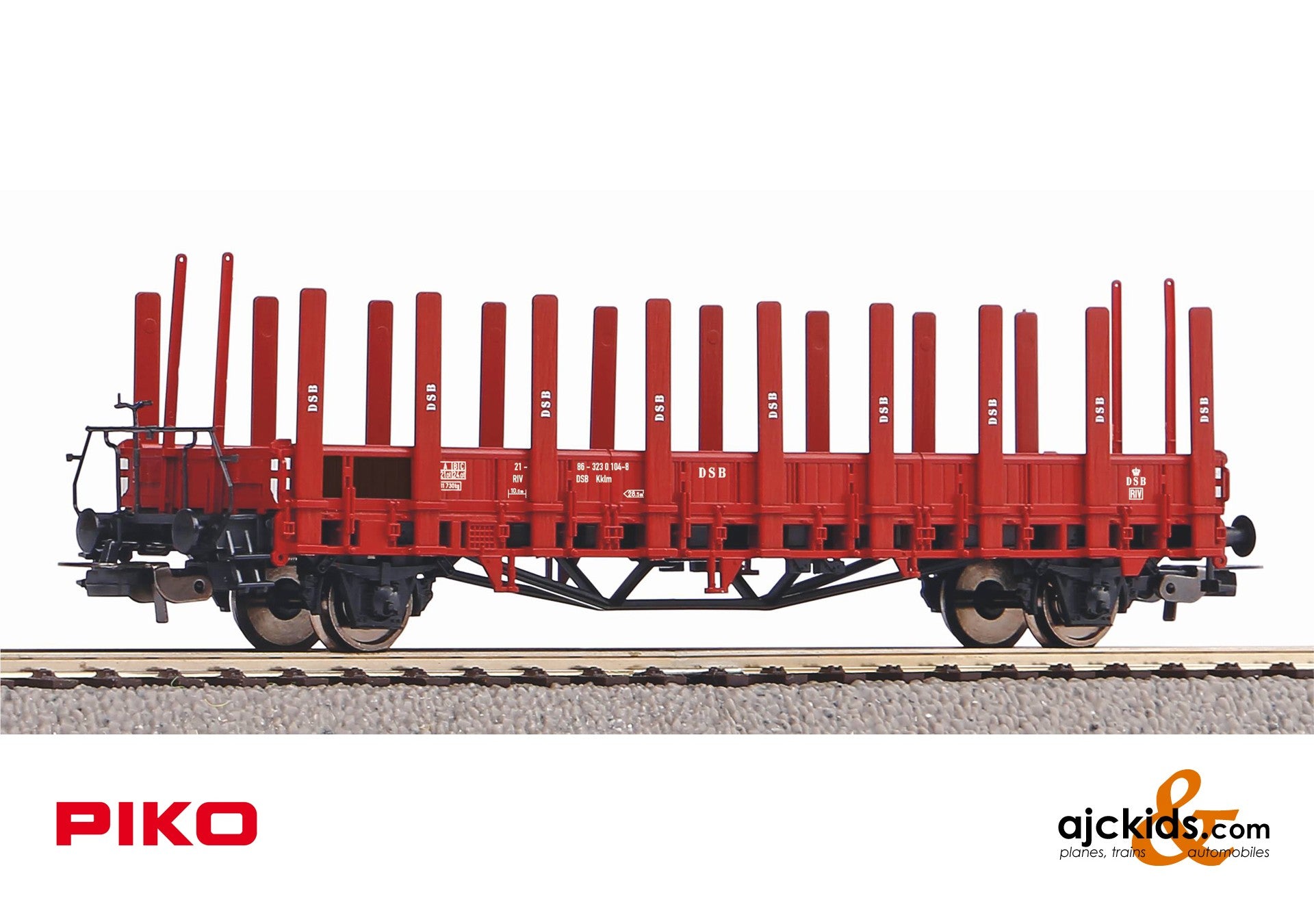 Piko 95353 at Ajckids.com, ex-Ulm Flatcar w/platform DSB IV