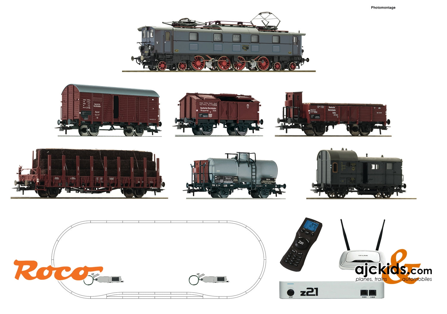 Roco 51323 - z21 digital set: Electric locomotive E 52 with goods train ...