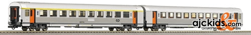 Roco 64036 - Set: Vtu-Wagen CP inox 2-pcs at Ajckids.com