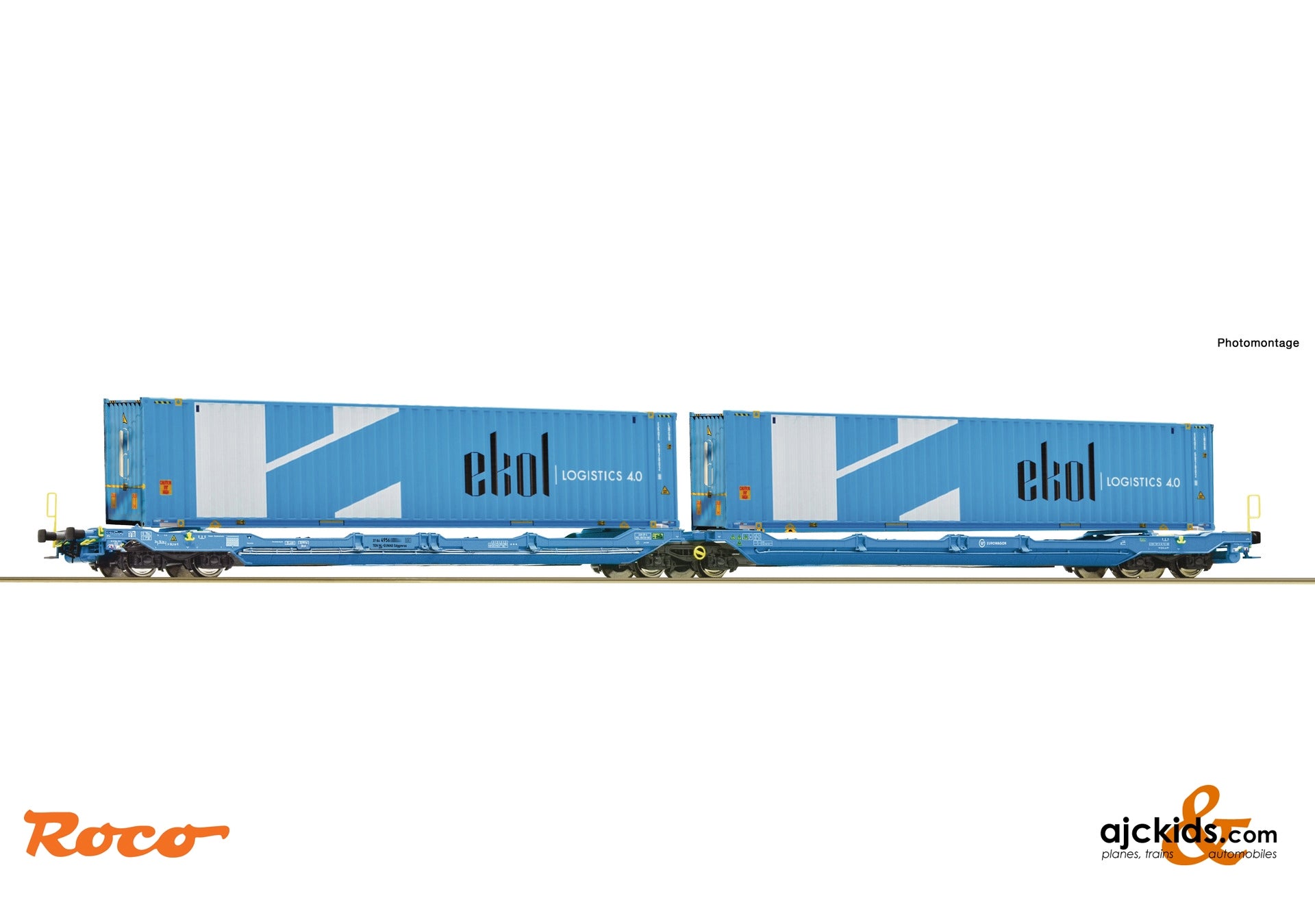 Roco 6600021: Articulated double-pocket wagon T3000e, EUROWAGON – Ajckids