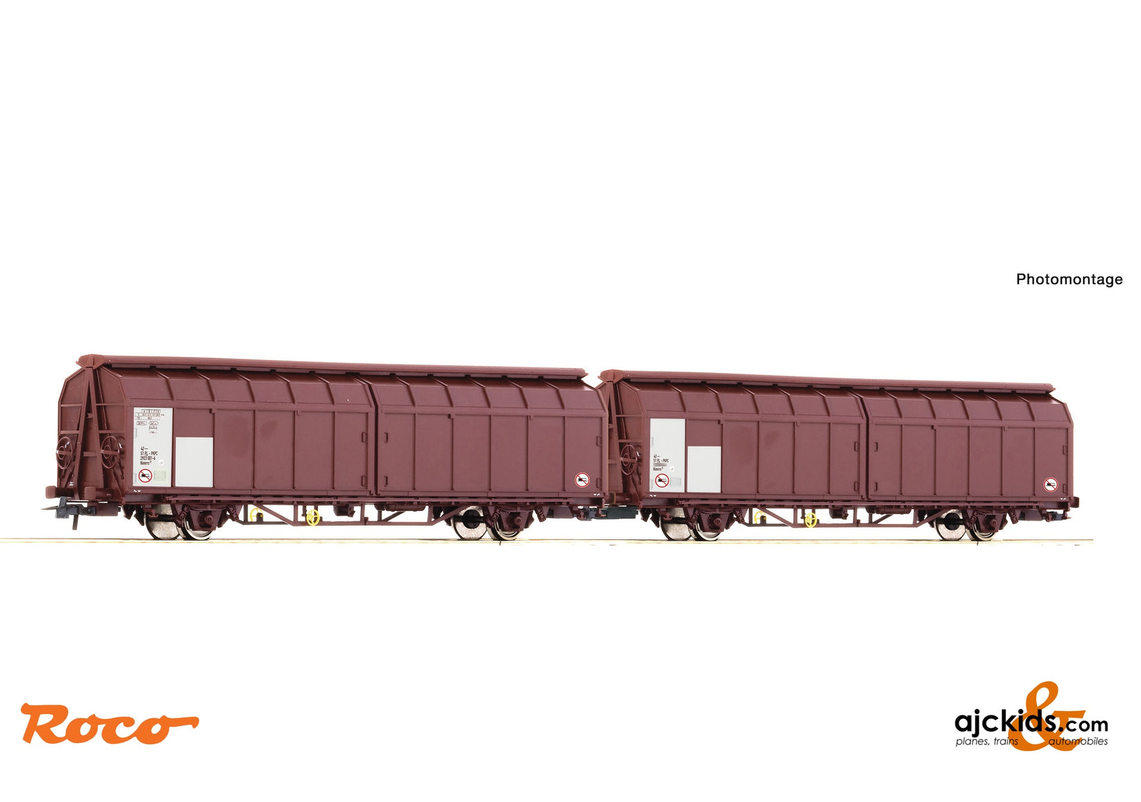 Roco 6600096 Sliding-wall wagon double unit, PKP Cargo – Ajckids