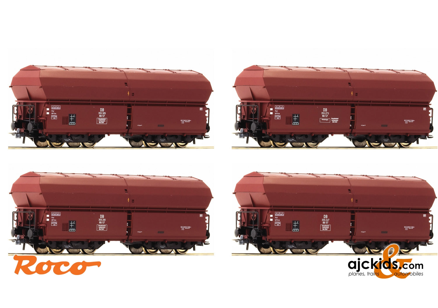 Roco 67083 - 4 piece set: Self unloading hopper wagons at Ajckids.com