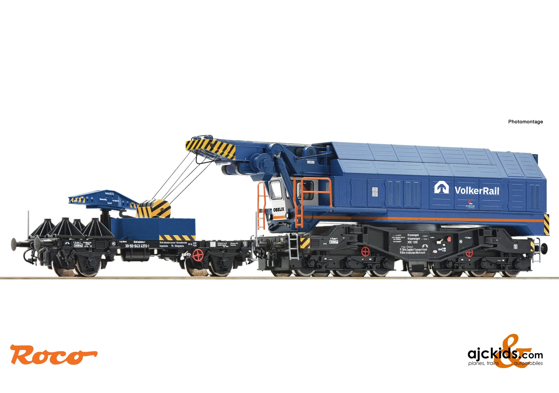 Roco 7310023: Digital railway slewing crane, Volkerrail – Ajckids