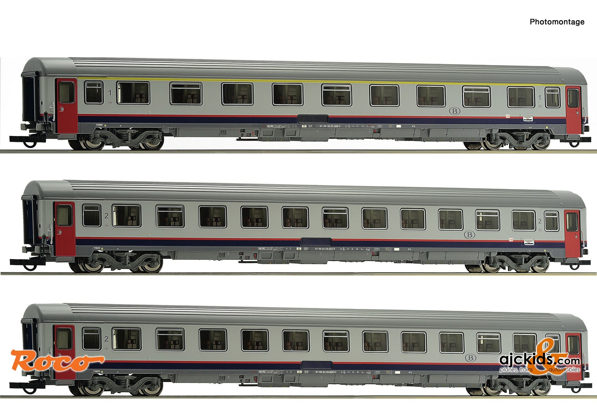 Roco 74063 - 3 piece set: Eurofima coaches, SNCB at Ajckids.com