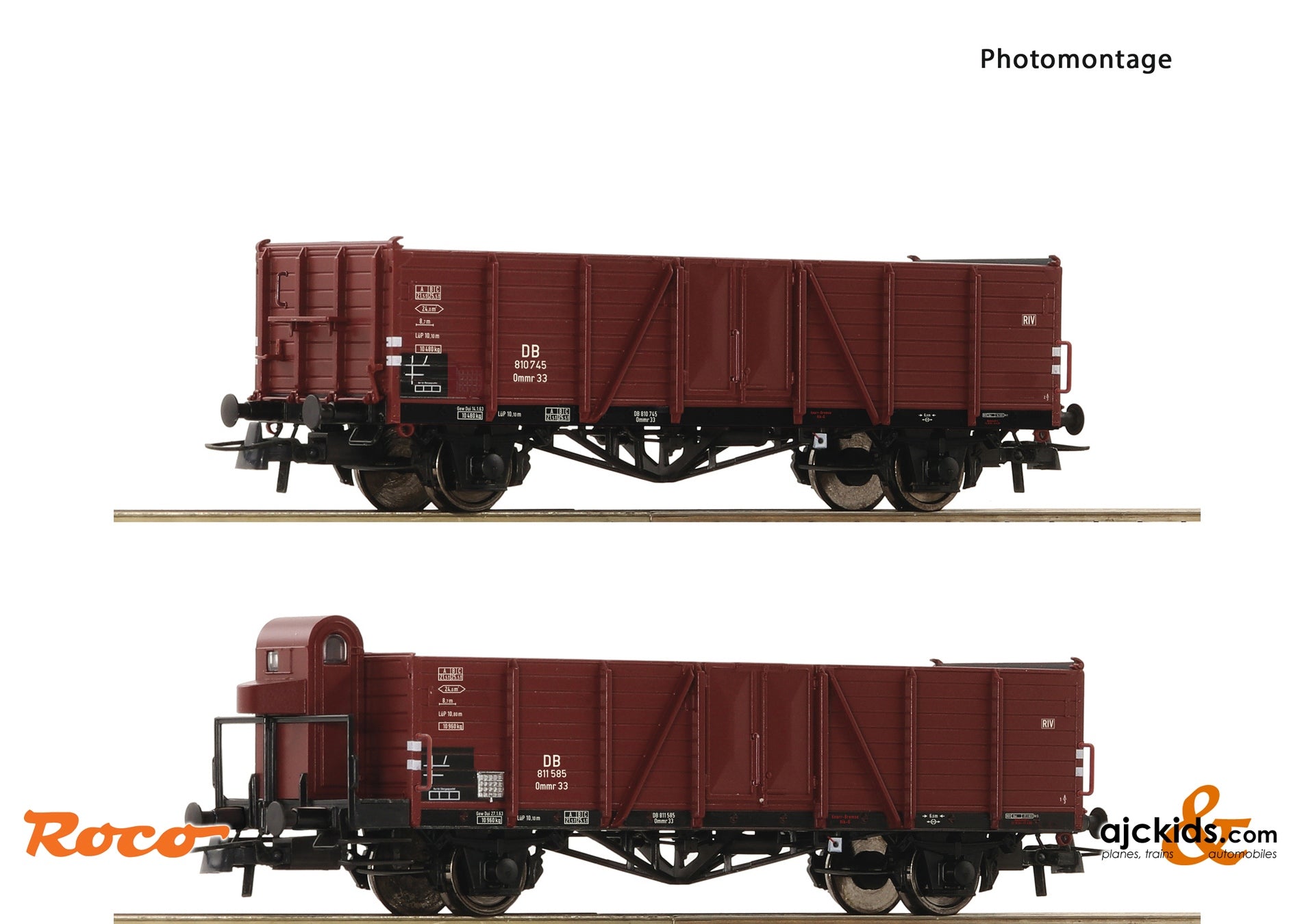Roco 76289 2-piece set: Open freight wagons, DB – Ajckids