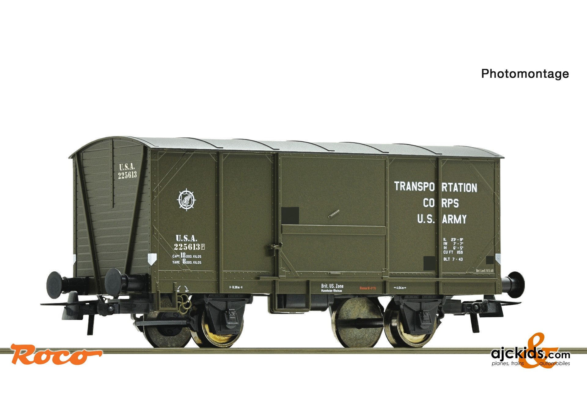 Roco 76316 - Covered goods wagon, USATC at Ajckids.com