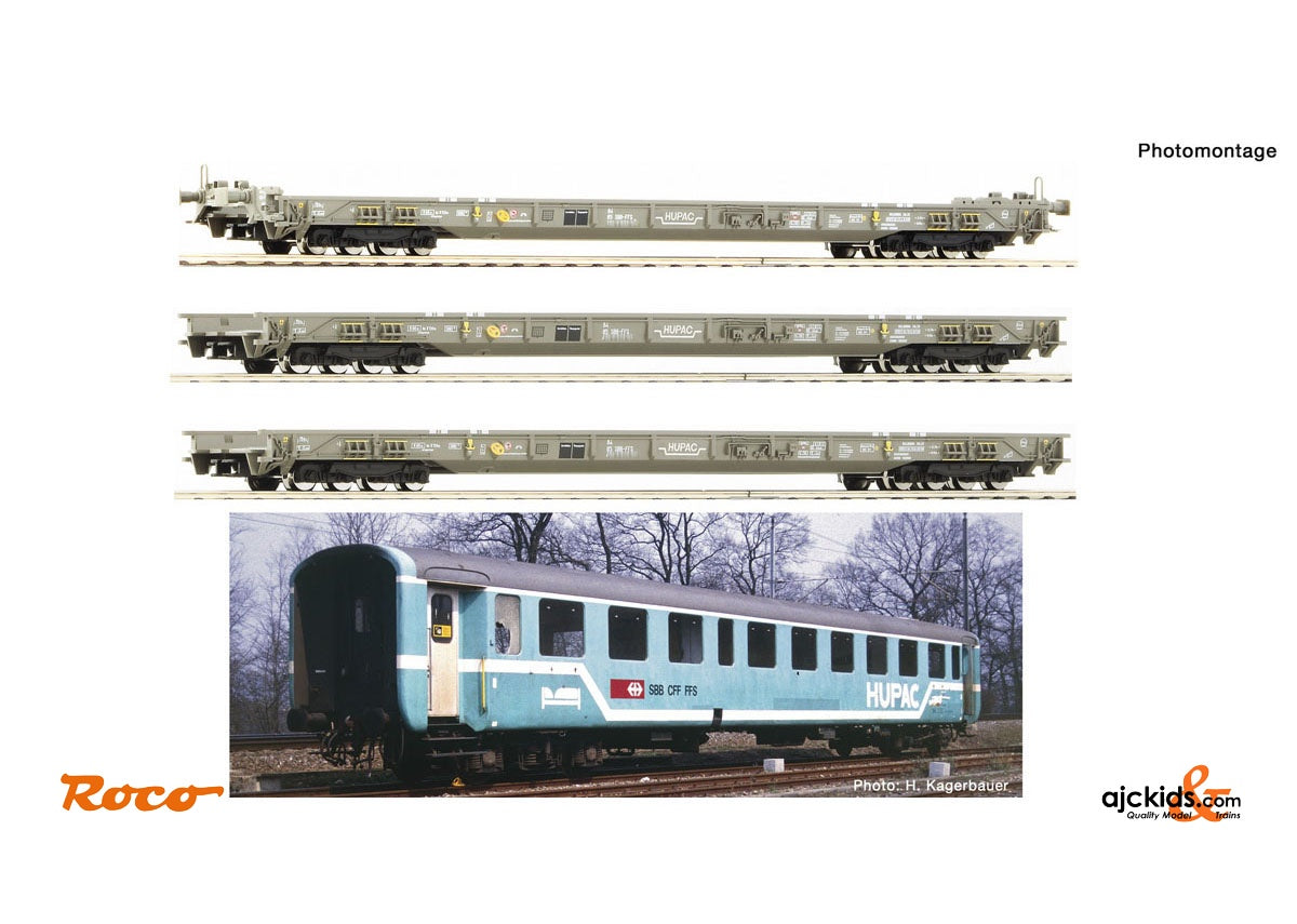 Roco 76343 - 4 piece set: „Rollende Landstraße“ Hupac at Ajckids.com